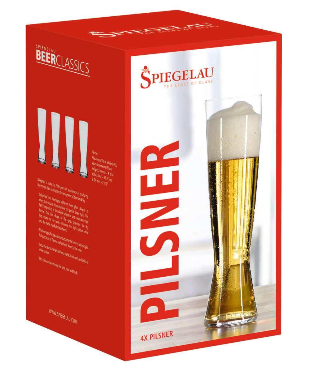 Spiegelau Beer Classics Pilsstange im Geschenkkarton, 4er-Set | Bier-Deluxe